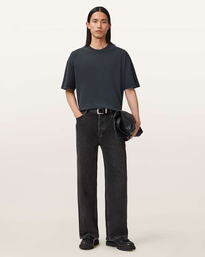Cole Short Sleeve Oversized T-Shirt Washed Black | ALLSAINTS US